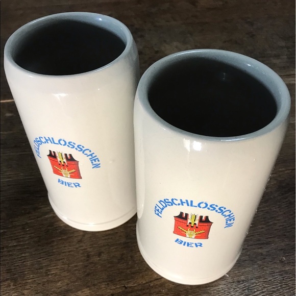 Accents | Vintage Pair Of Feldschlosschen Bier Stoneware 1 Ltr Steins ...